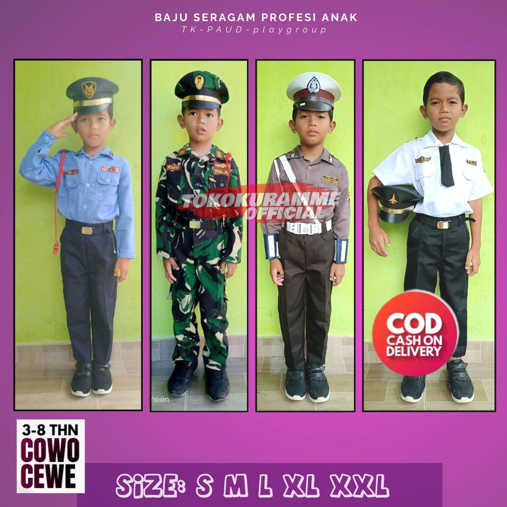Jual Kostum Anak Laki Perempuan Baju Profesi Anak Tk Paud Polantas ...