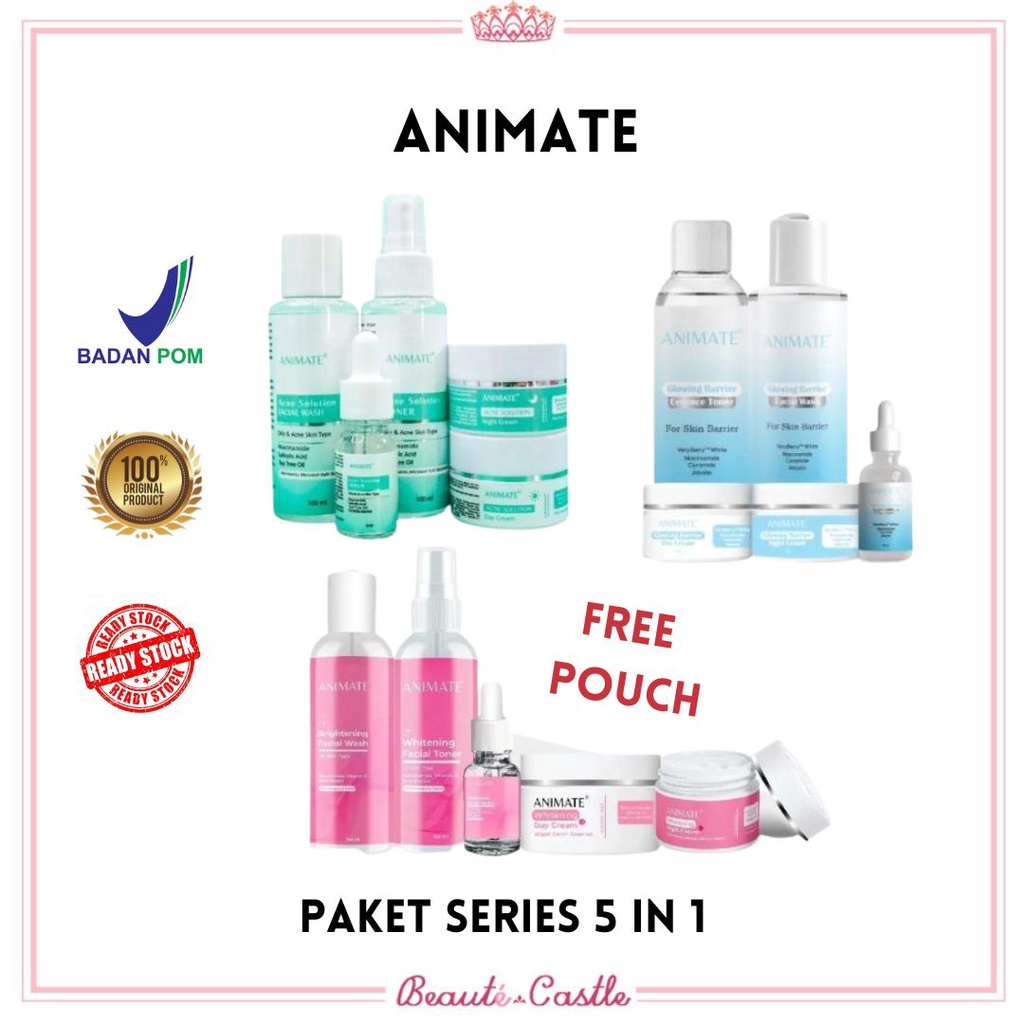 Jual Animate Paket Series 5 in 1 Whitening Series / Glowing Barrier ...