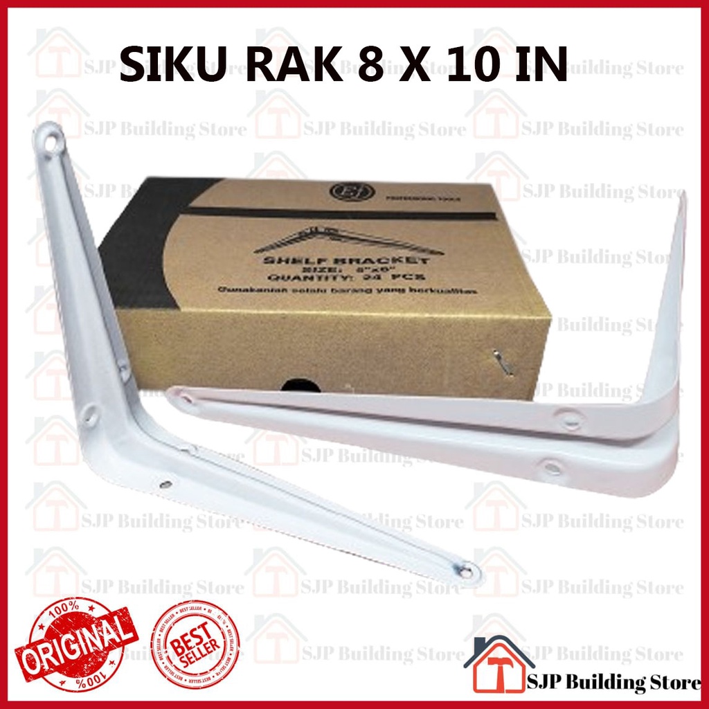 Jual Siku Rak Besi L Putih Uk. 8x10 Inch l Shelf Bracket l Penyangga ...