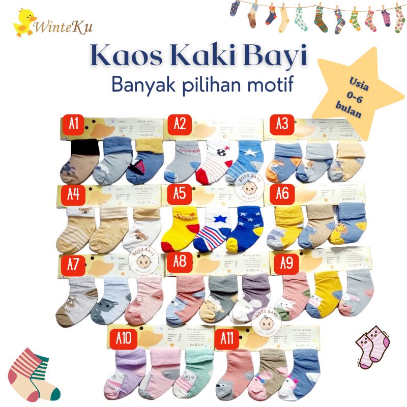 Jual WINTEKU - Kaos Kaki Bayi 0-6bulan (1 Set isi 3 Pasang) | Shopee Indonesia