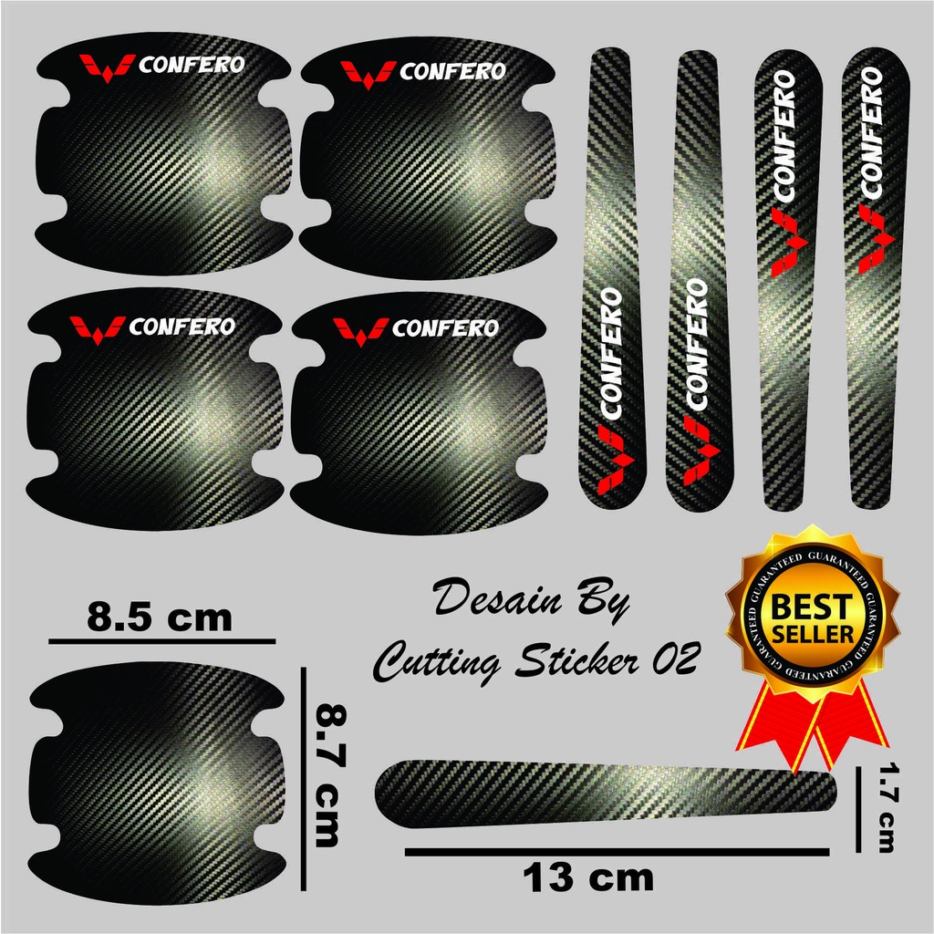 Jual 8 PCS SILL PLATE KARBON 3D MOBIL WULING CONVERO STICKER CARBON 3D ...