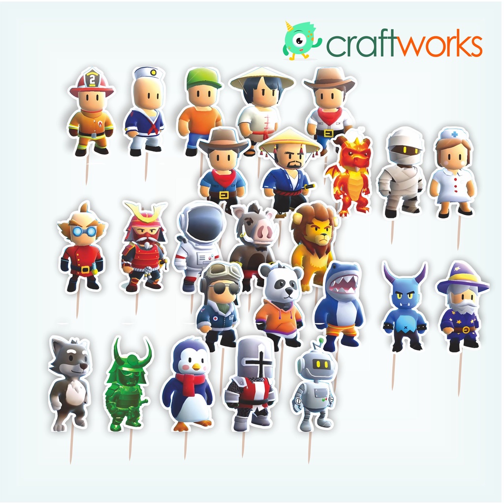 Jual CAKE TOPPER / CUPCAKE TOPPER SET - STUMBLE GUYS ISI 25 PCS ...