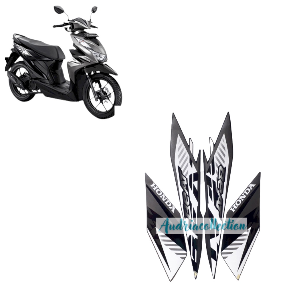 Jual stiker striping motor honda beat fi 2023 cbs hitam-abu-putih ...