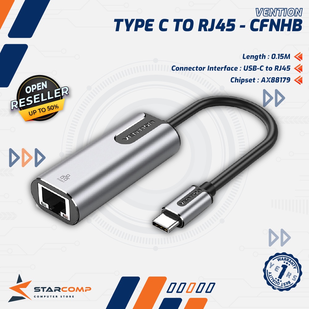 Jual Vention Adapter USB Type-C to Lan RJ45 Gigabit Ethernet - CFNHB ...