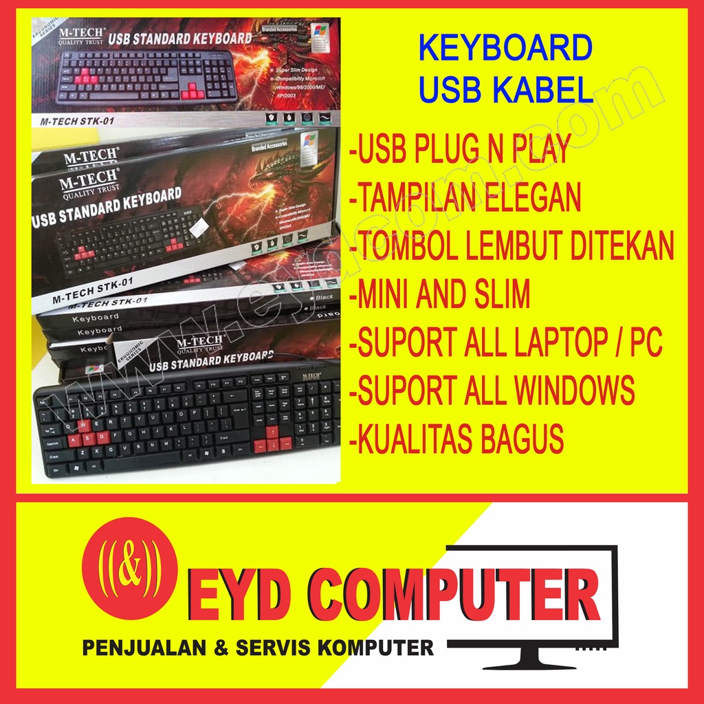 Jual KEYBOARD STANDAR USB SUPORT SEMUA PC KOMPUTER LAPTOP NETBOOK KEY ...