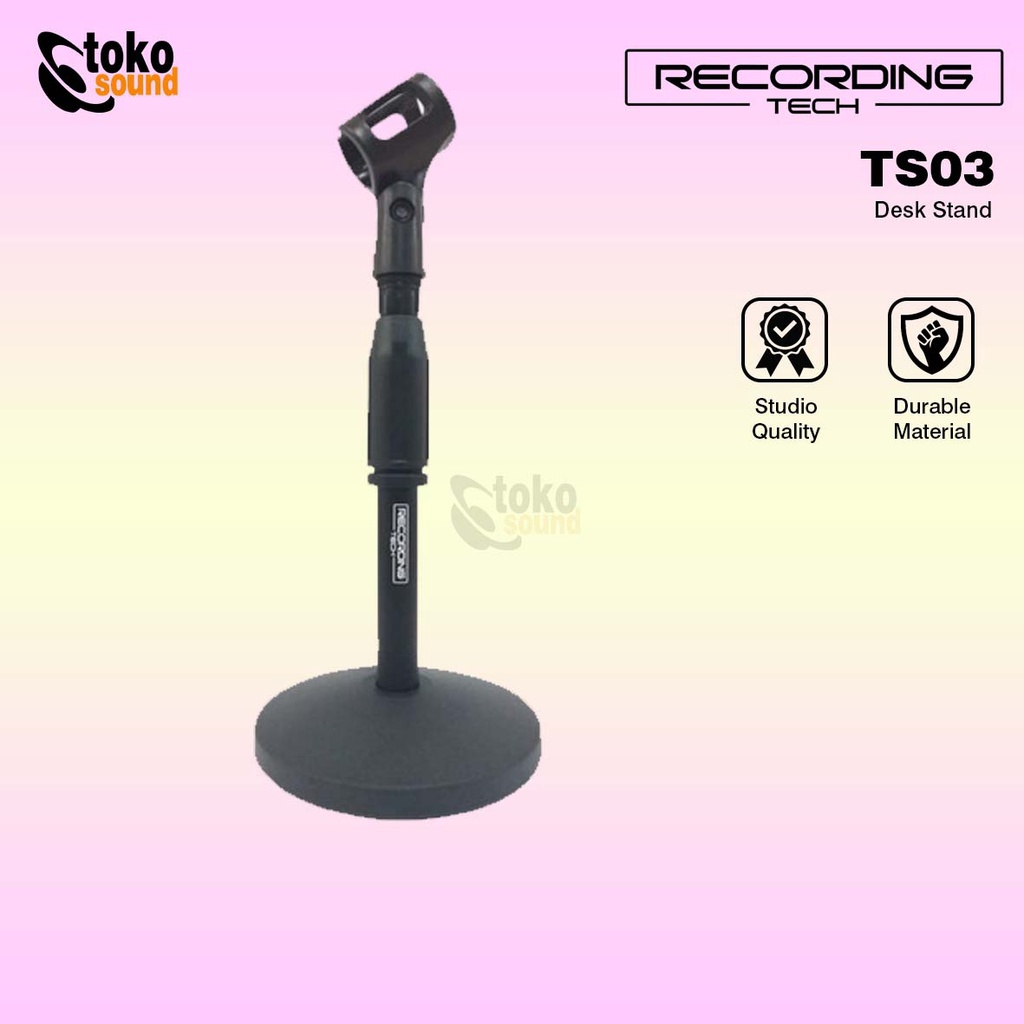 Jual Recording Tech TS03 - Desk Stand Microphone | Shopee Indonesia
