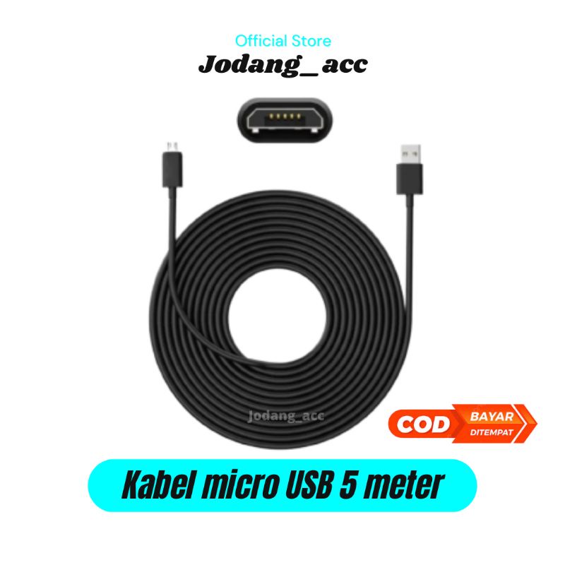 Jual Kabel micro USB 5 meter Fast Charging support CCTV dan semua device | Shopee Indonesia