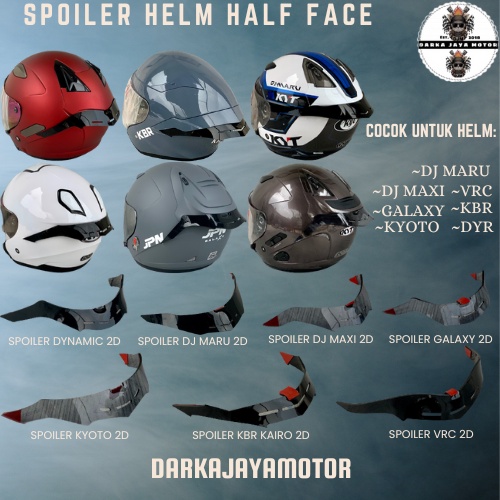 Jual SPOILER UNIVERSAL HELM HALF FACE 2D KYT/NHK/INK/JPN/DYR/KBR/VRC ...