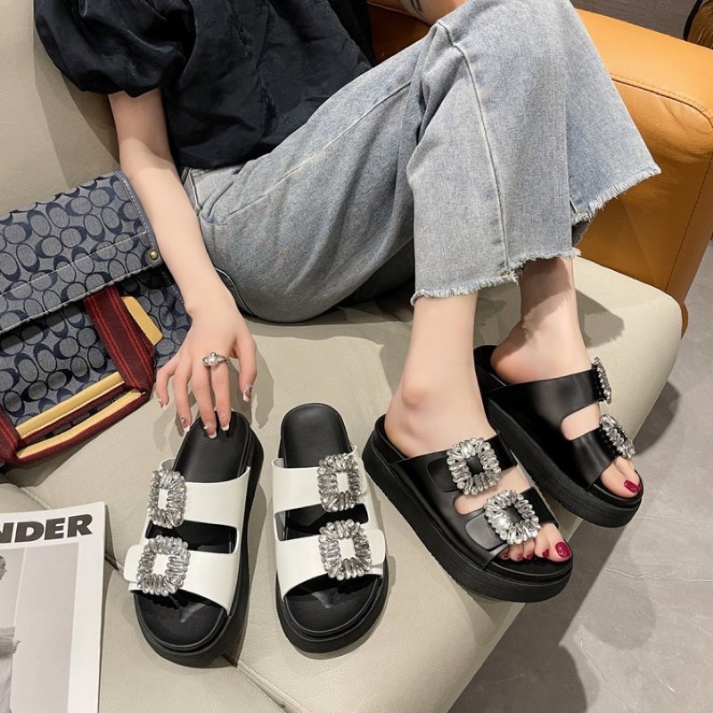 Jual NEEDXUSS -#A63 Sandal Flatbed Wedges Kekinian Fashion Wanita ...