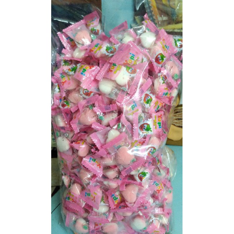 Jual PERMEN Yupi Strawberry Kiss LOVE Loss kiloan 500 GR | Shopee Indonesia