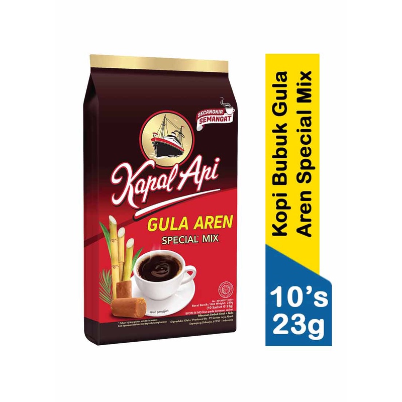 Jual Kopi Bubuk Kapal Api Gula Aren Special Mix 23 Gram*10 Sachet ...