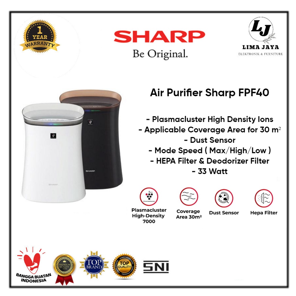 Jual Air Putifier Sharp FPF-40 Small Tower Air Purifier Sharp | Shopee ...