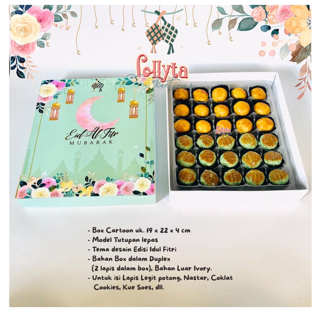 Jual Box Nastar uk. 19 x 22 x 4 cm + Sekat mika Edisi Idul Fitri / EID ...