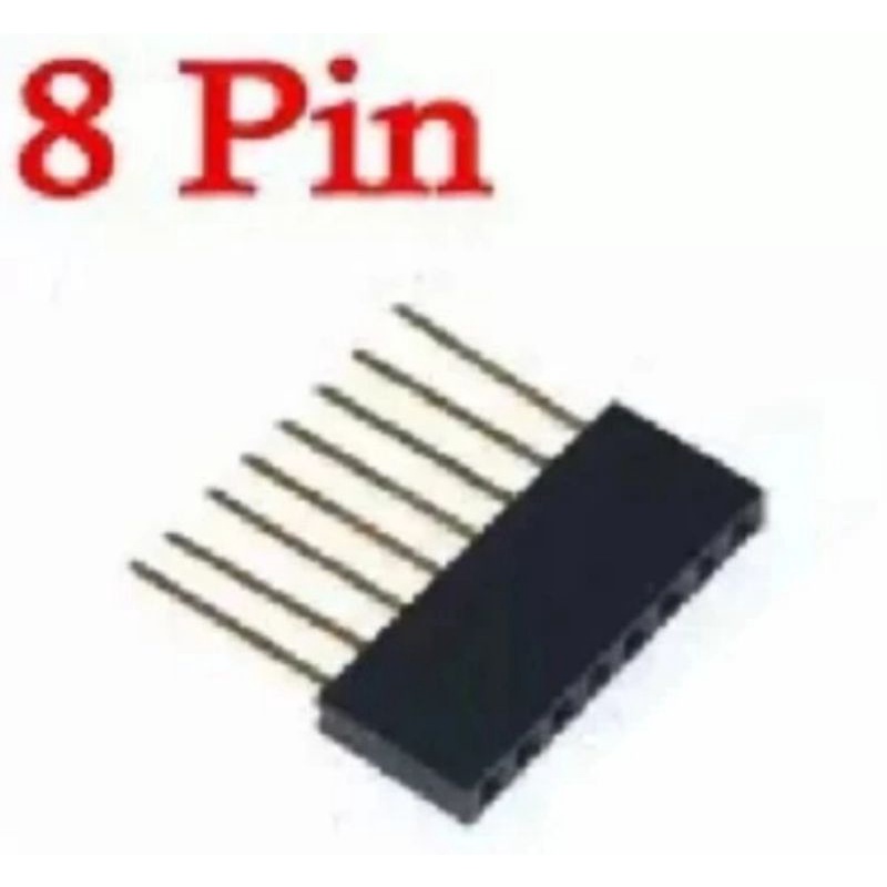 Jual Pin 1x8 single 2.54mm spacing female male header connector panjang ...
