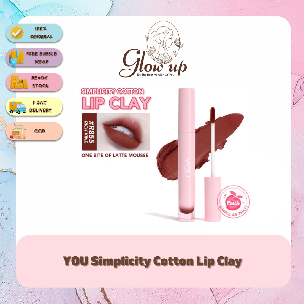 Jual YOU Simplicity Cotton Lip Clay | Lip Stain Lipstick Lembut ...