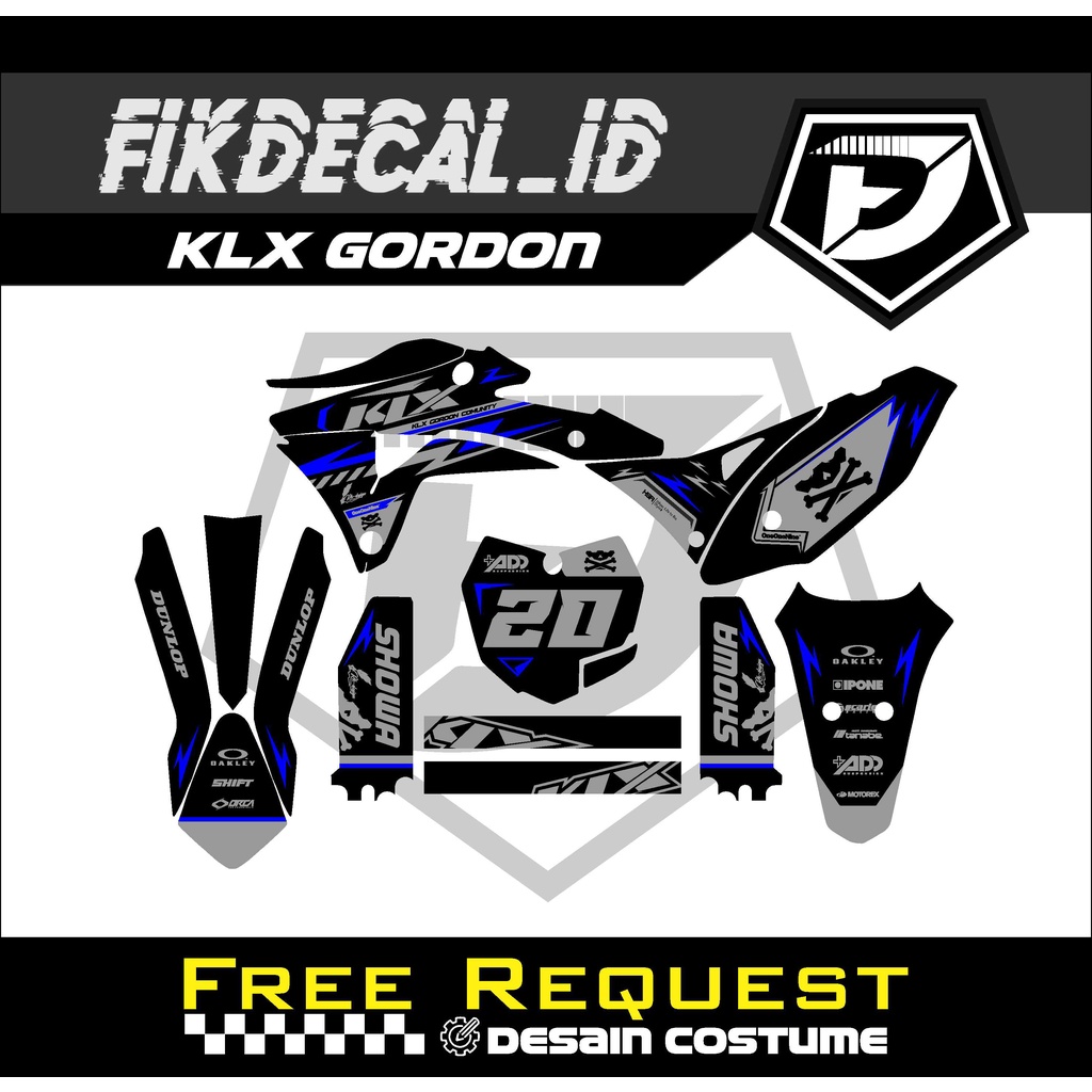 Jual DECAL KLX GORDON DESAIN BARU CUSTOM BEBAS DESIGN (cod) | Shopee ...