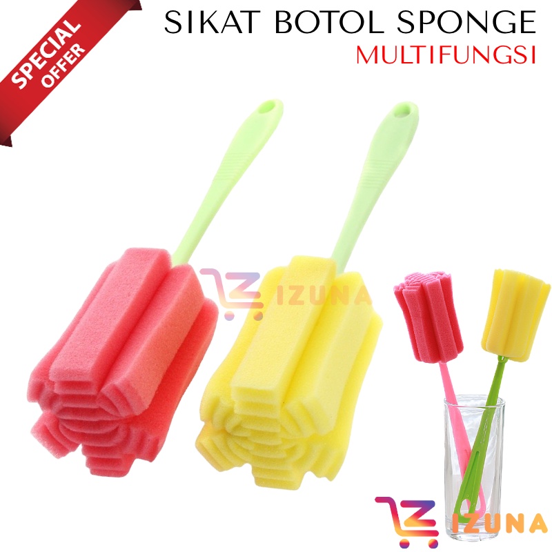Jual [IZUNA] SIKAT SPONGE PEMBERSIH BOTOL DAN GELAS / SIKAT GAGANG ...