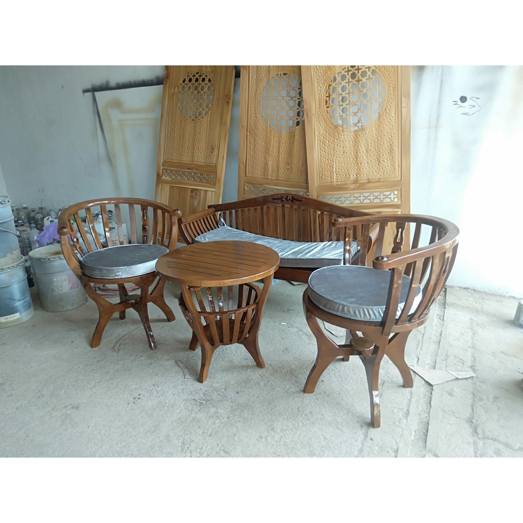 Jual Kursi teras kayu jati minimalis moderen | Set meja kursi bangku ...