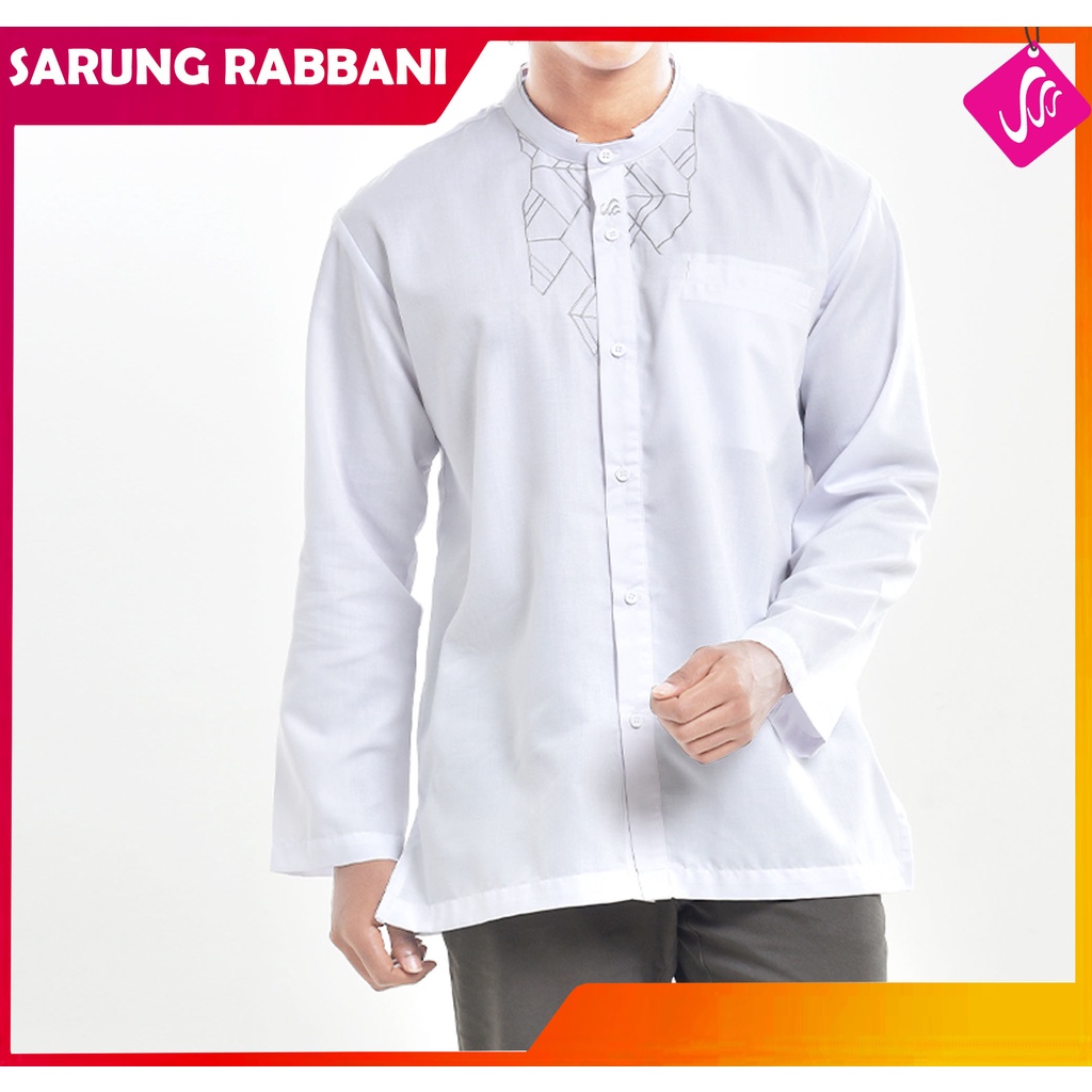 Jual KEMKO RABBANI - KEMEJA KOKO GHAZI PUTIH PANJANG LEBARAN | Shopee ...