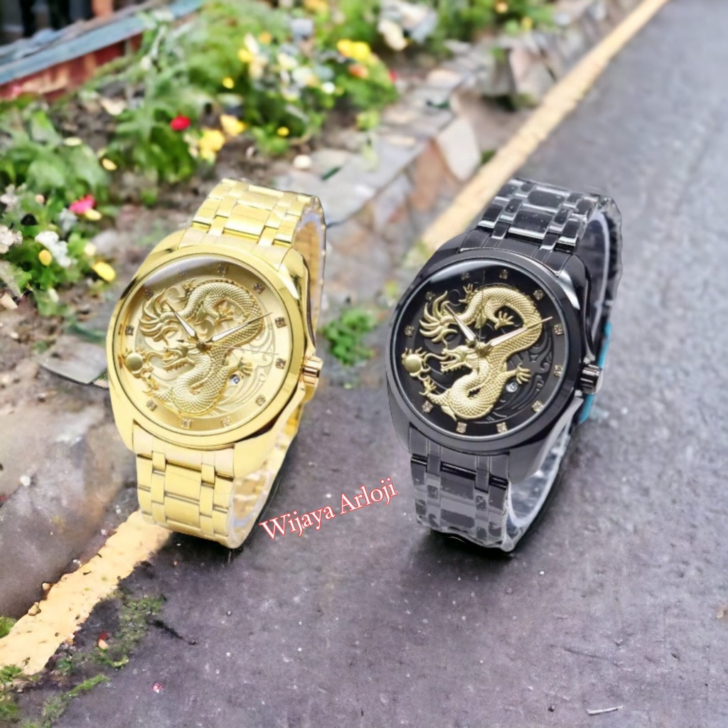 Jual Jam Tangan Pria Sport Rolex Naga / Dragon Rantai Cowok Tanggal Aktif | WJ-039 | Shopee ...