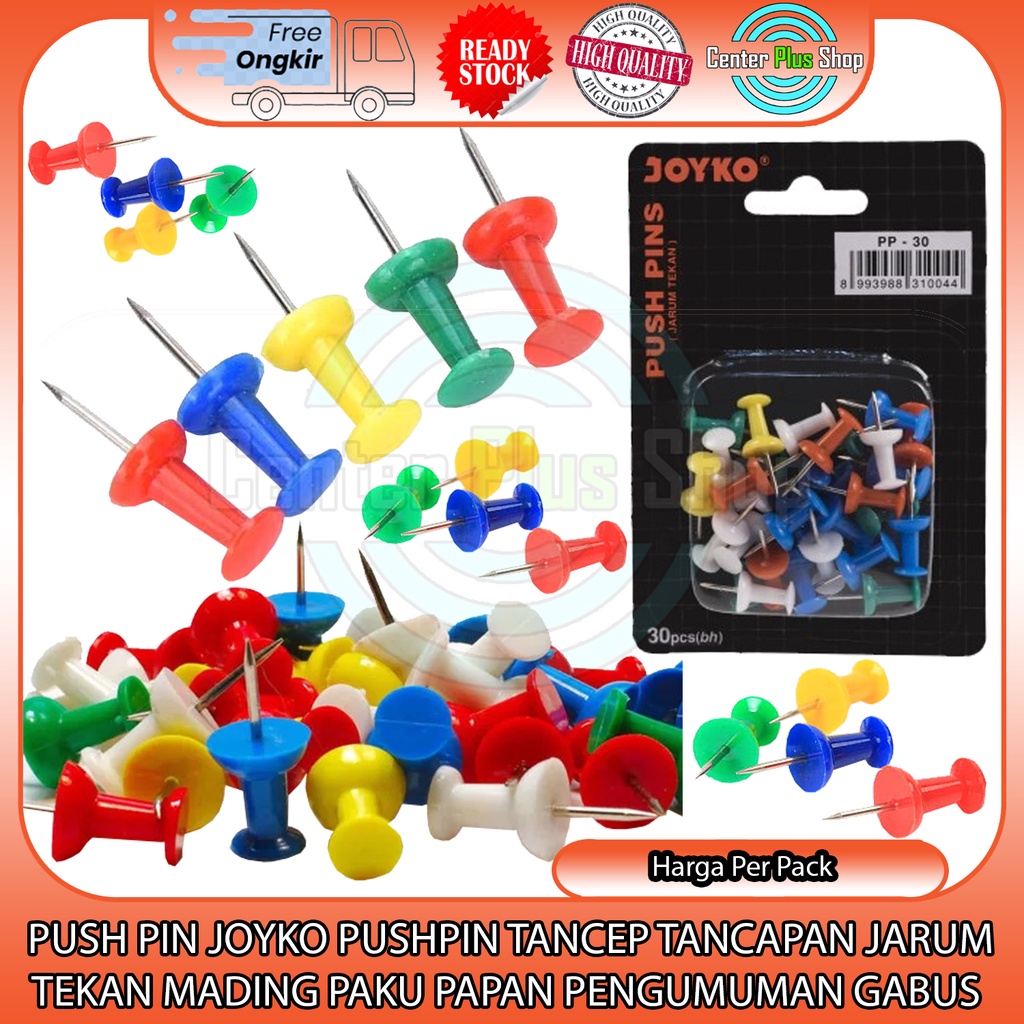Jual PUSHPIN JOYKO PP 30 JARUM TEKAN PAKU PIN PUSHPIN MADING PAKUU ...