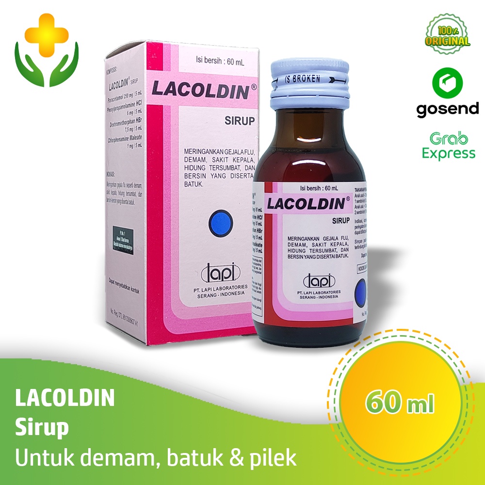 Jual Lacoldin Sirup 60 ml Obat Demam Batuk Pilek Flu | Shopee Indonesia