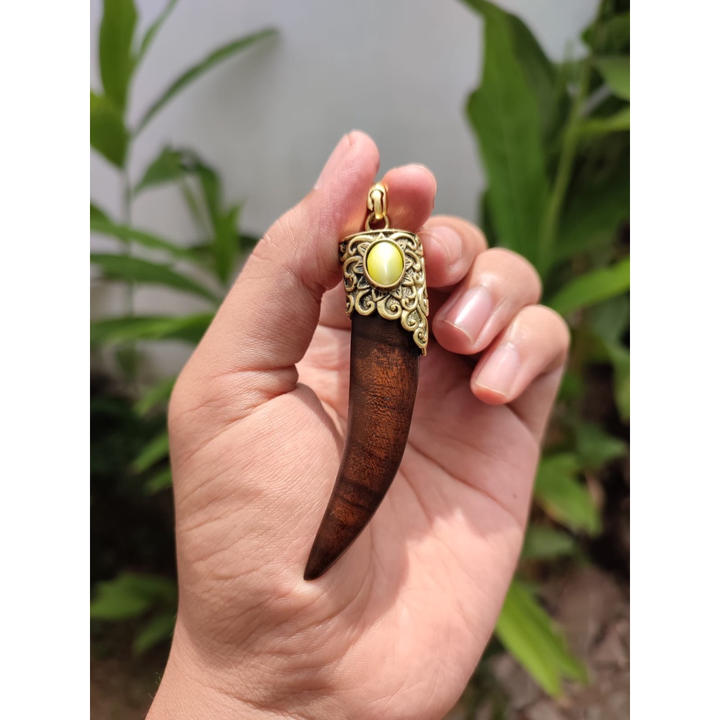 Jual Liontin Kalung Kayu Galih Kalimosodo Variasi Alpaka Model Taring ...