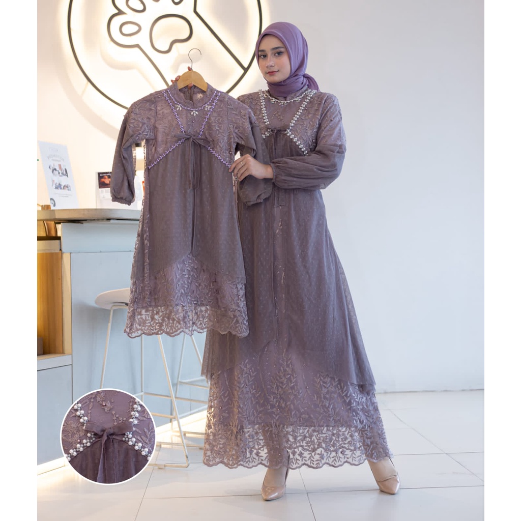 Jual GAMIS COUPLE TULLE DOTT/ GAMIS COUPLE CANTIK/GAMIS COUPLE MOM ...