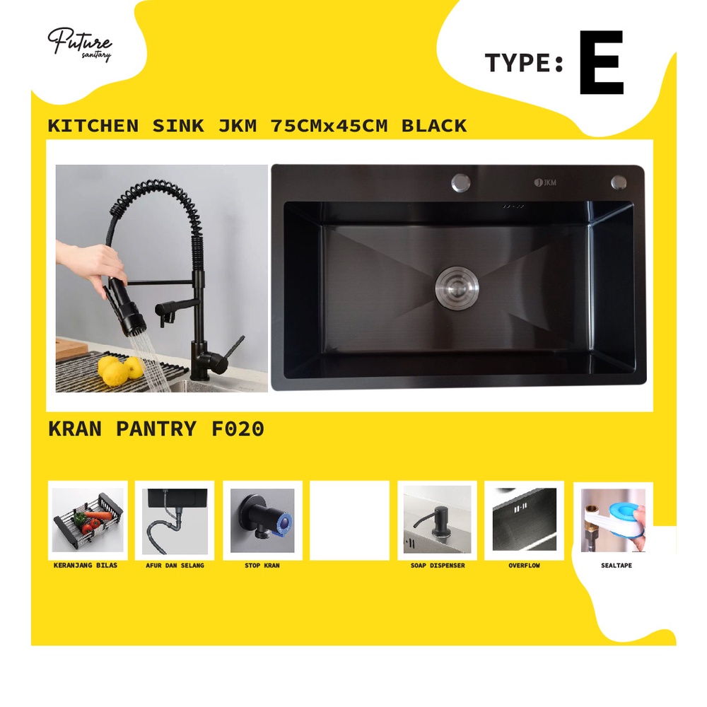 Jual Kitchen Sink 7545 Full Stainless Steel 304 / Bak Cuci Piring 1 ...