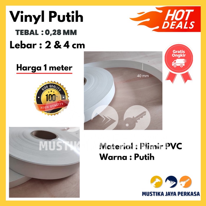 Jual Vinyl Putih Foll Laminates Meteran 2 4 cm Edging Furniture Huben ...