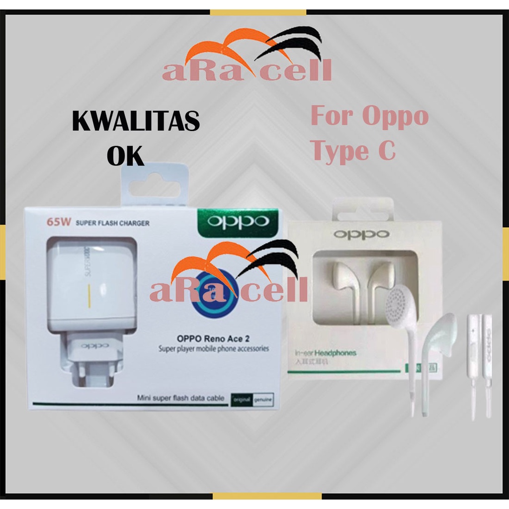 Jual Charger Oppo 65W Type C + Henset Aerphone Super Vooc Flash Charge ...