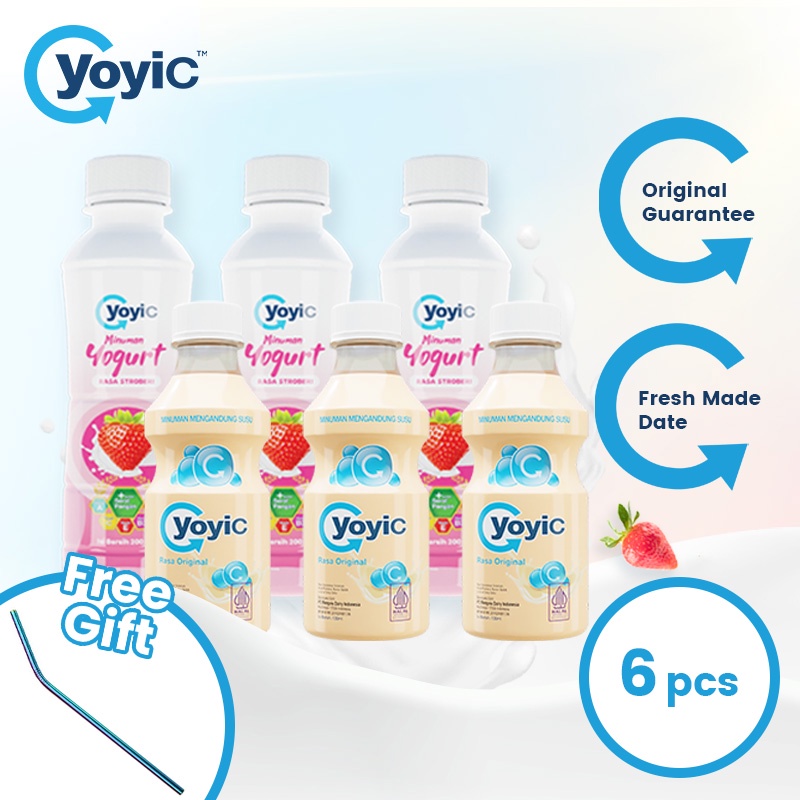 Jual Yoyic Minuman Susu Fermentasi 130 ML Untuk Kesehatan Pencernaan + Yoyic Minuman Yogurt 200 ...