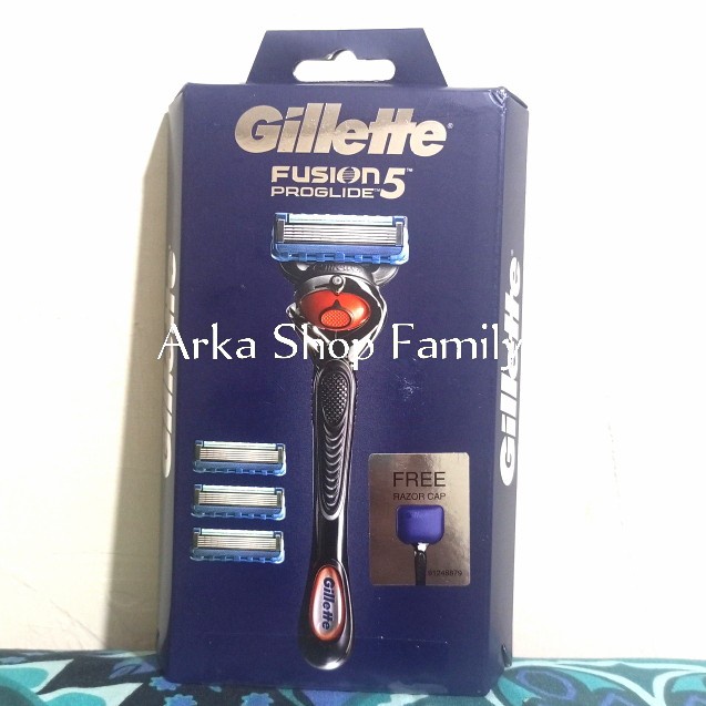 Jual GILLETTE FUSION 5 PROGLIDE ISI 1 HANDLE+4 BLADES+INCLUDE RAZOR CAP ...