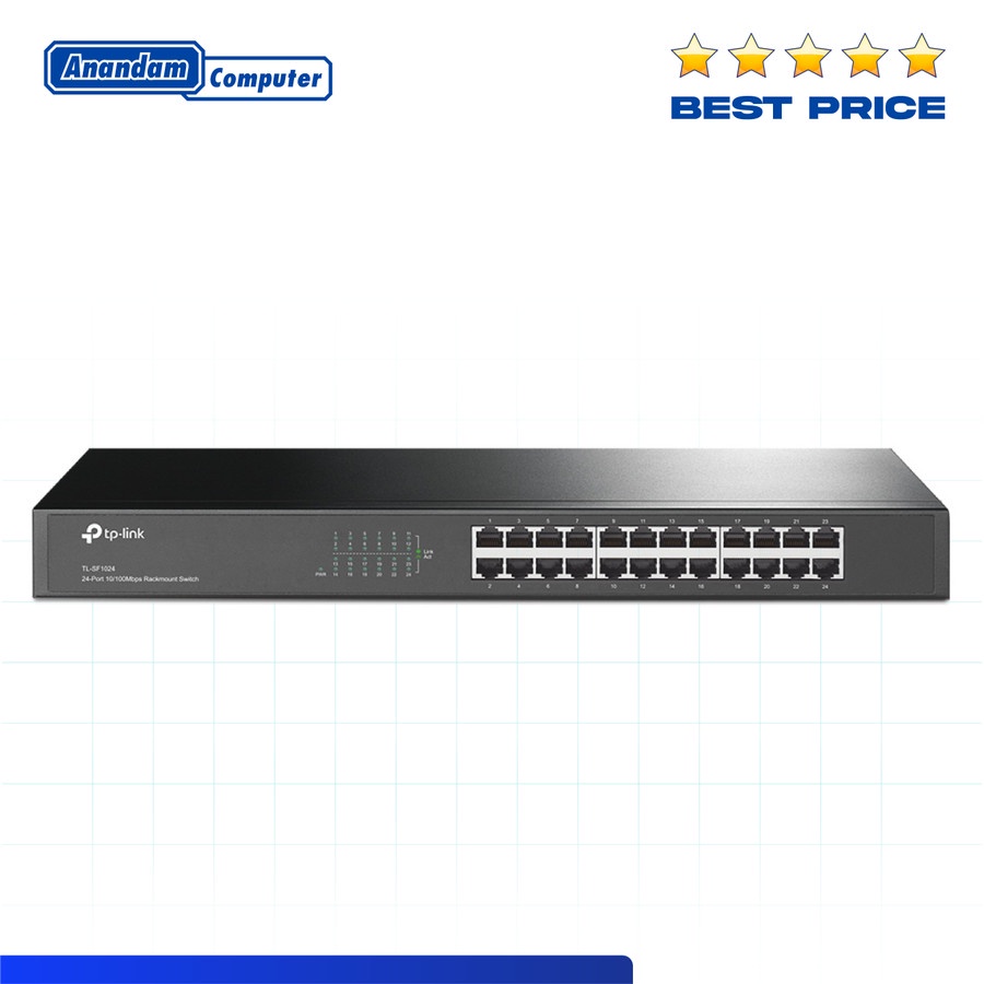 Jual TP-LINK TL-SF1024 24-Port 10/100Mbps Rackmount Switch Umanaged ...