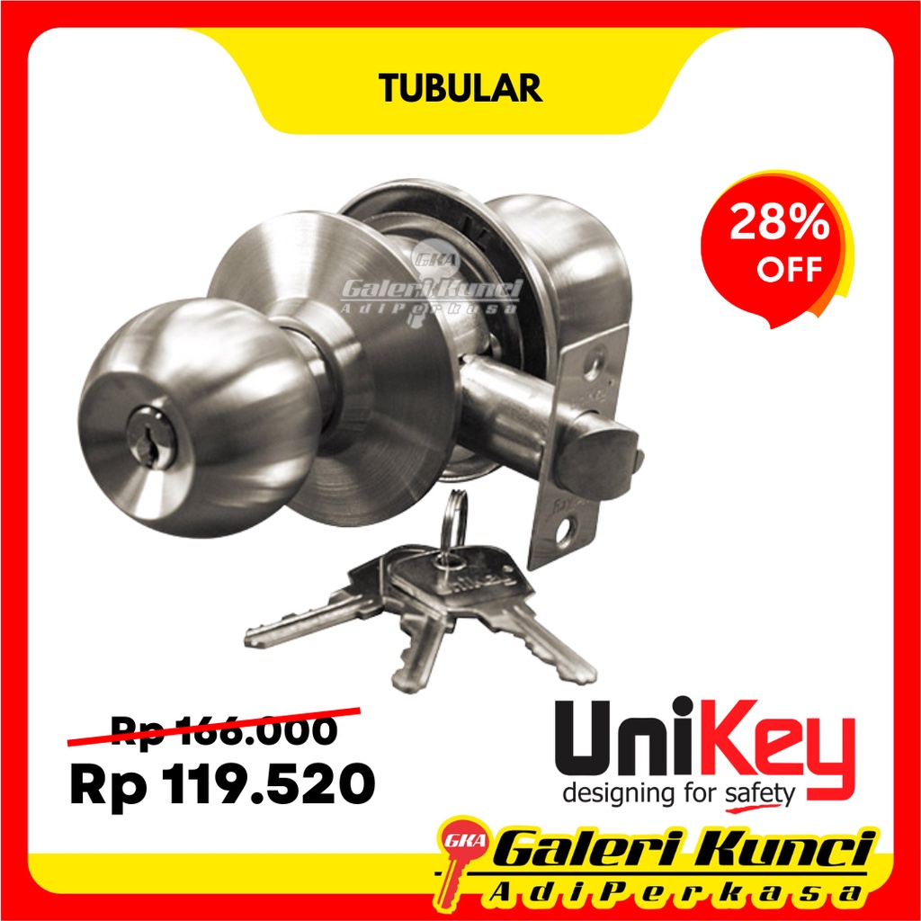 Jual Handle Pintu UNIKEY UK C219 X 400 SS Tubular Lock Set Kamar Mandi ...