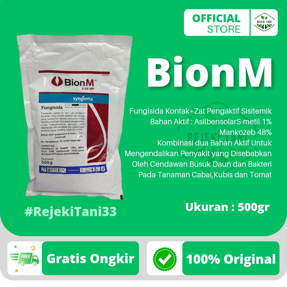 Jual Fungisida Bion M 1/48WP 500gr Racun Kontak dan Zat Pengaktif ...