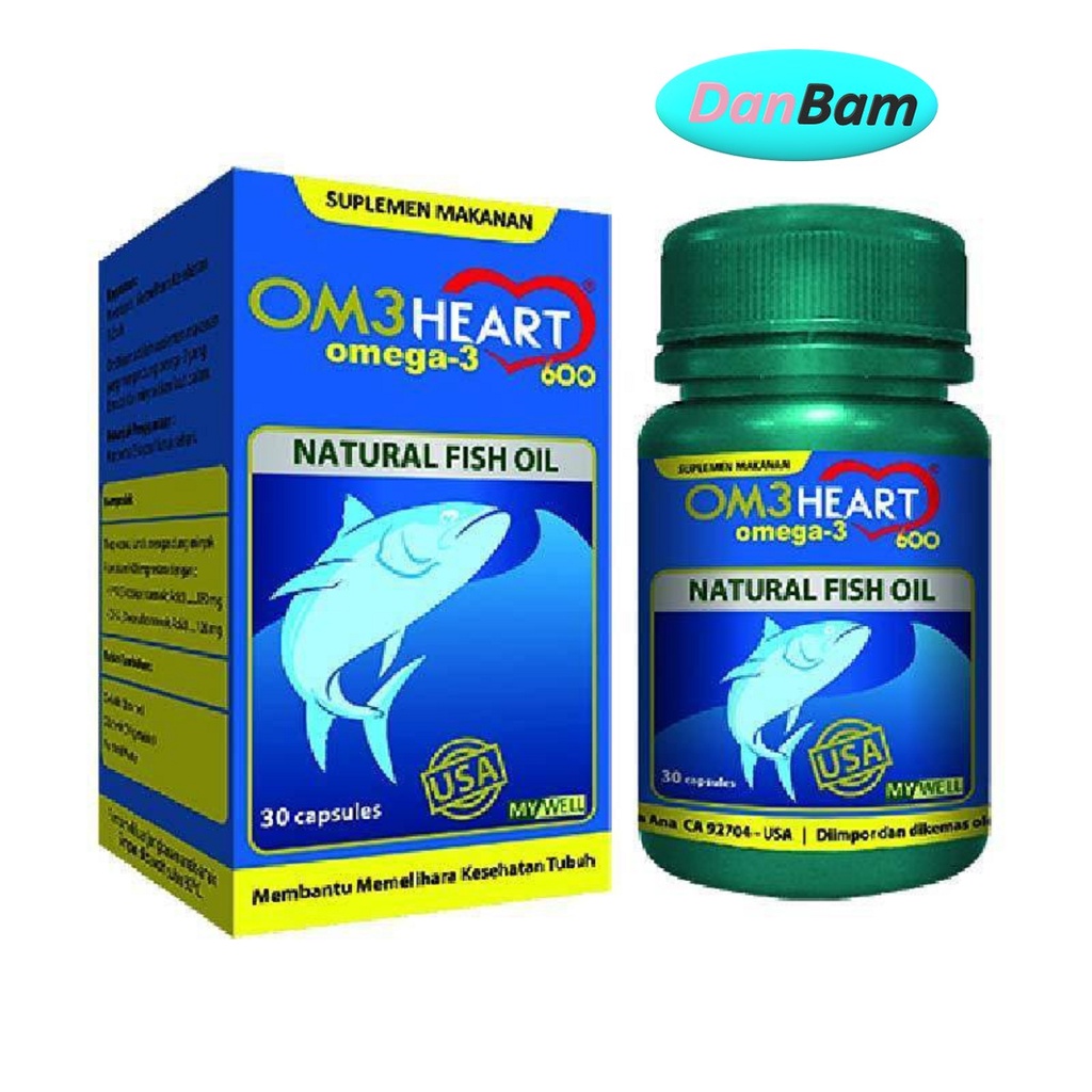 Jual OM3HEART OMEGA-3 600 BOTOL 30 KAPSUL Minyak Ikan Alami Fish Oil ...