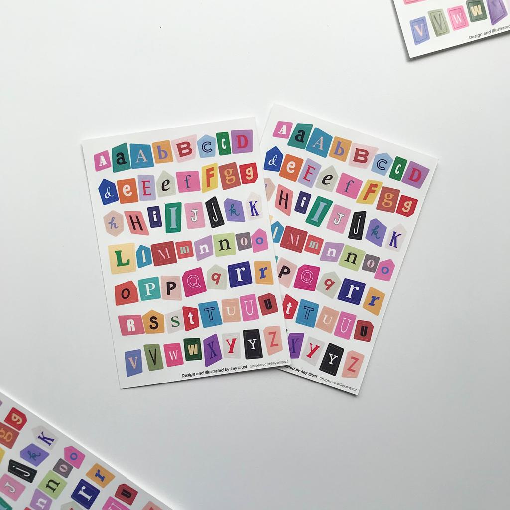 Jual Ransom alphabet sticker/ stiker jurnal aesthetic/ stiker huruf ...