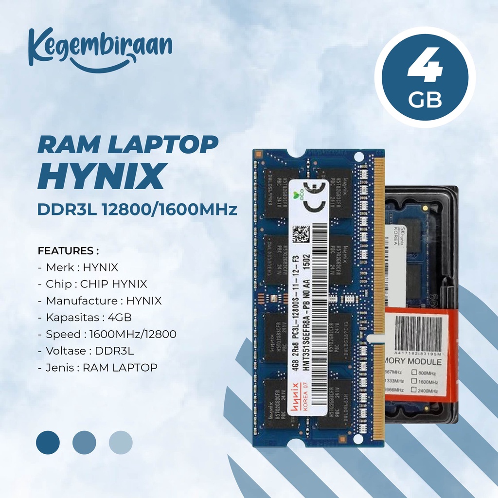 Jual SK Hynix RAM Laptop 4GB DDR3L 12800 1333Mhz Sodimm Notebook ...