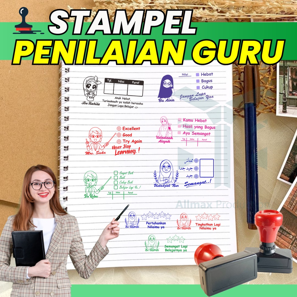 Jual Stampel Penilaian Guru - Stampel Nilai Reward Guru | Shopee Indonesia