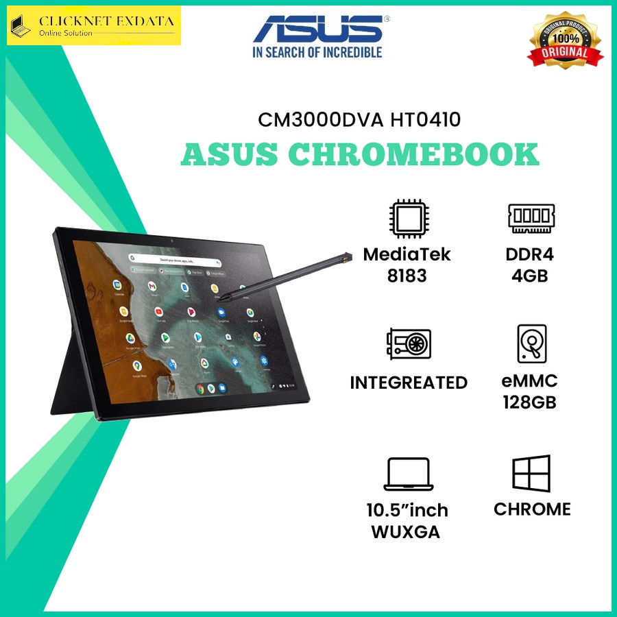 Jual ASUS CHROMEBOOK Detachable CM3 (CM3000) MT8183 4GB 128GB WUXGA ...