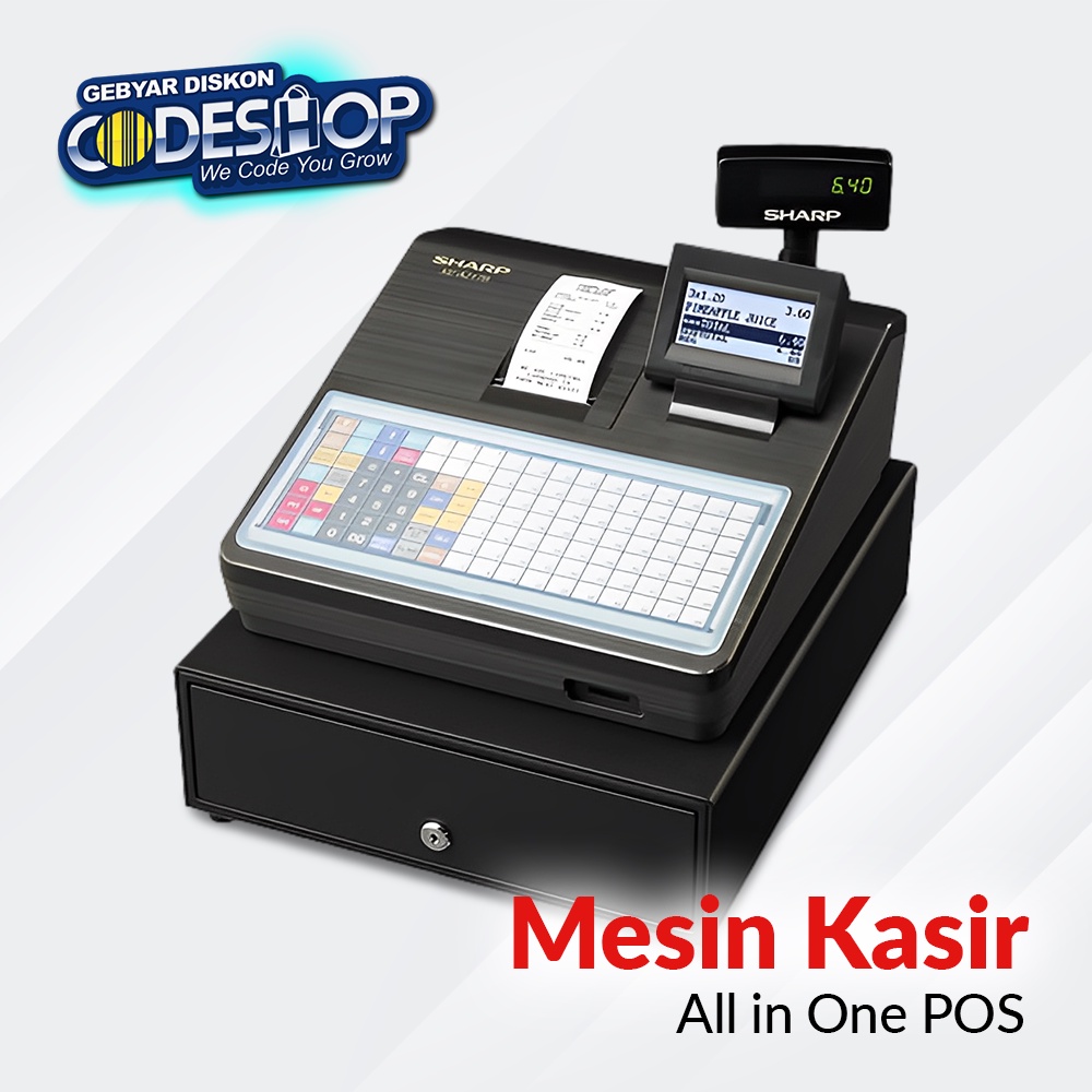 Jual Sharp XE-A217B Mesin Kasir Cash Register with Customer Disyplay ...