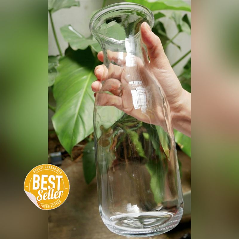 Jual Vas Bunga / Vas Kaca Bening Tinggi Besar Minimalis Estetik / Mawar ...