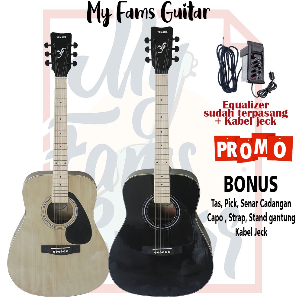 Jual Gitar Akustik Elektrik Yammaha f310 Custom Body Jumbo Free Packing Kayu | Shopee Indonesia