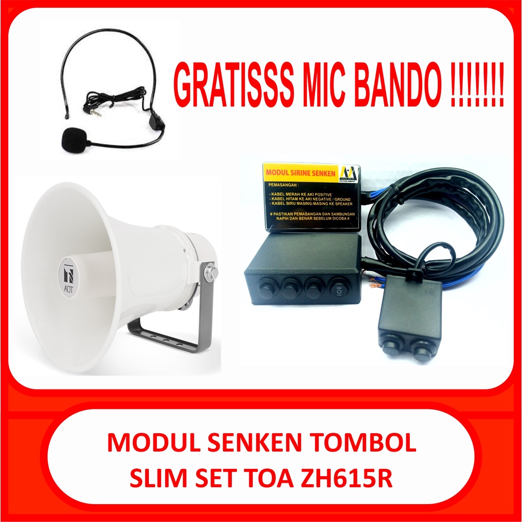 Jual modul senken aux mic 60 watt tombol slim set speaker toa zh615r 15 ...