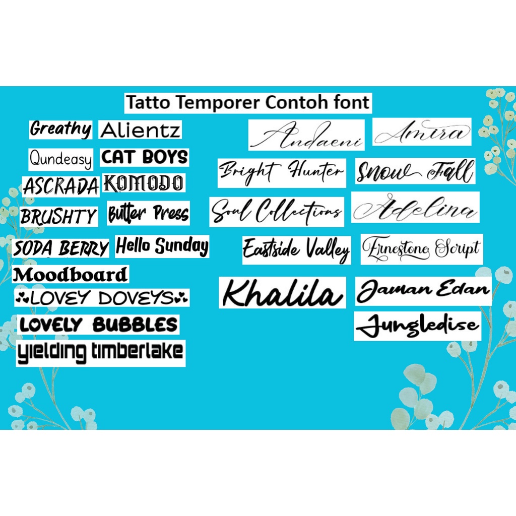 Jual Tatto temporer request nama tahan lama dan anti air tapi sampai ...