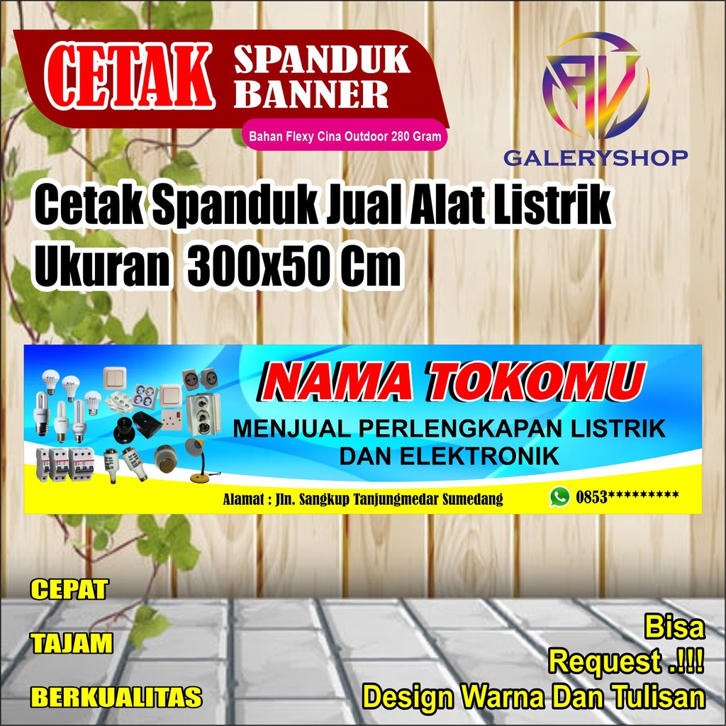 Jual cetak spanduk banner jual peralatan listrik, atk, alat tulis, dll. | Shopee Indonesia