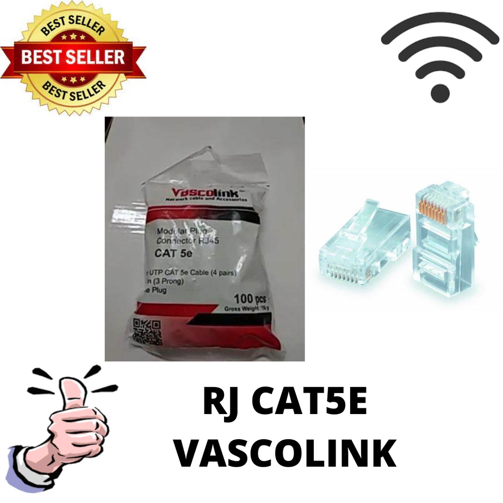 Jual KONEKTOR RJ45 CAT5 VASCOLINK 100 PCS | Shopee Indonesia