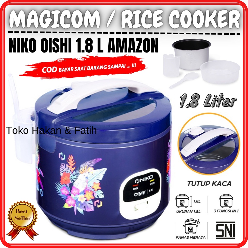 Jual Rice Cooker Niko Oishi kapasitas 1.8 liter Model Amazon | NIKO ...