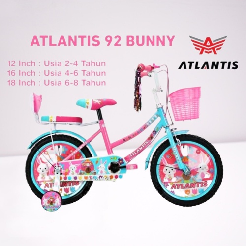 Jual Sepeda anak perempuan Mini Atlantis 92 Bunny Ukuran, 16, 18 Inch ...